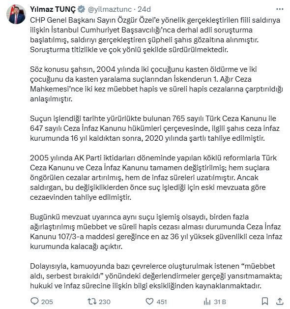 Adalet Bakanı Yılmaz Tunç'tan 'Selçuk Tengioğlu' açıklaması! - Türkiye ...