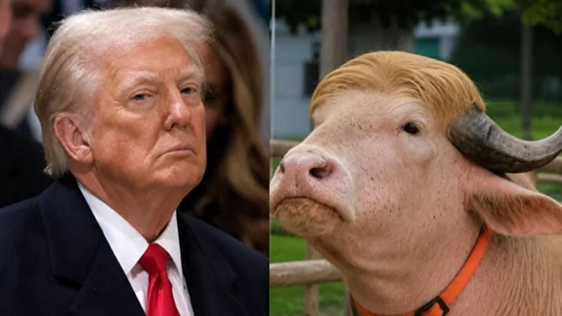 Sarı saçlarıyla Trump'a benzetilmişti! Fenomen manda için sürpriz karar ...